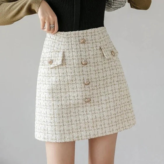Jupe tweed bouton | Chic en Tweed | ChicEnTweed