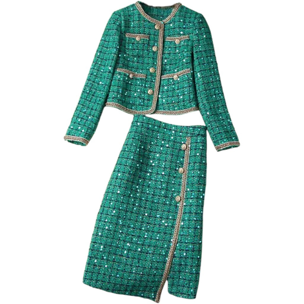 Ensemble tweed vert | Chic en Tweed | ChicEnTweed